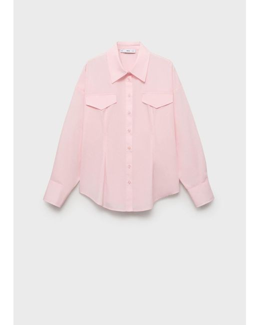 Mango Shirt With Pleats And Pockets in White | Lyst