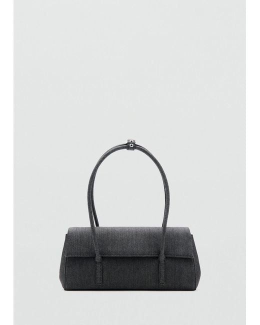 Mango Denim Shoulder Bag in Black | Lyst