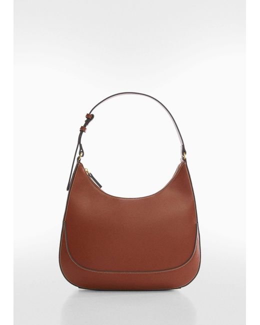 Mango Short-handle Shoulder Bag in Brown | Lyst UK