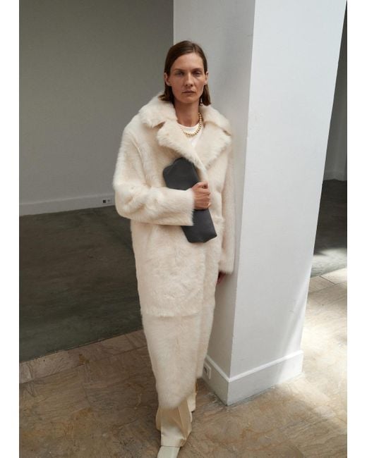 Mango Reversible 100% Fur Coat in Grey | Lyst UK