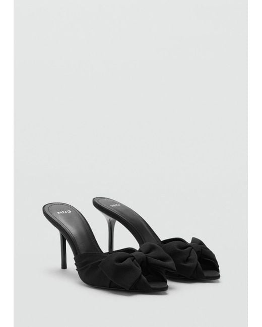 Mango Bow Heel Sandals in White | Lyst UK
