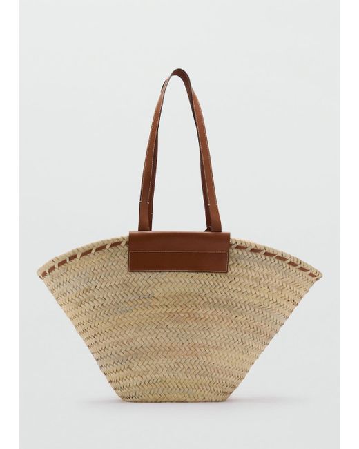 Mango Large Natural Fibre Basket With Handle | Lyst