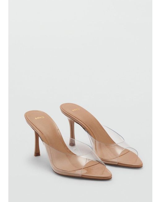 Mango Heeled Shoes With Vinyl Panel in Natural | Lyst UK