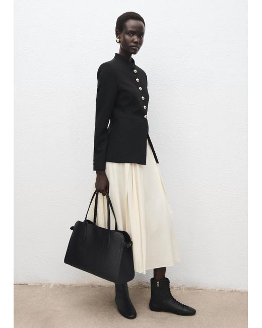 Mango Jacket With Jewel-Button Strip Collar in White | Lyst UK