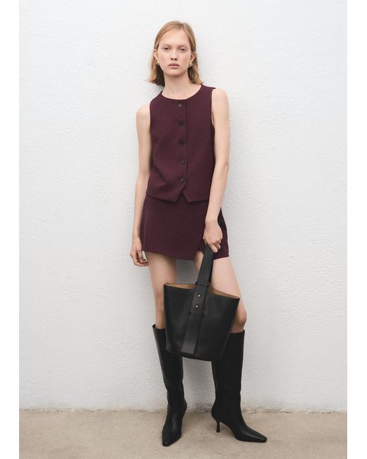 Mango Suit Waistcoat With Buttons in Purple | Lyst UK