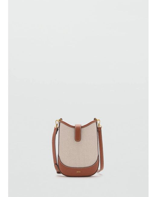 Mango Canvas Crossbody Mobile Case in White | Lyst