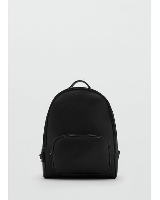 Mango Leather-Effect Backpack in Black for Men | Lyst