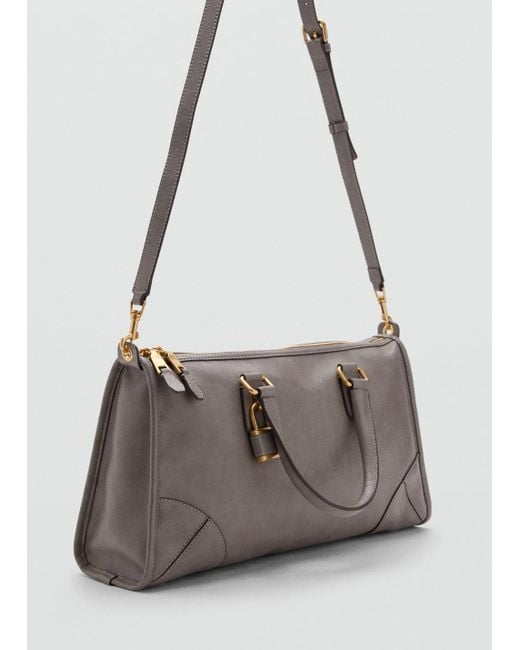 Mango Shiny Handbag With Handles in Grey | Lyst UK