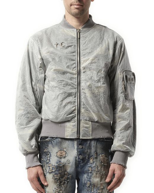 THUG CLUB Clouded Tango Charlie Bomber, 100% Cotton in Gray for Men | Lyst