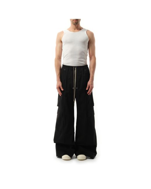 Rick Owens Twill Double Cargo Jumbo Bela Pants, , 100% Cotton in Black ...