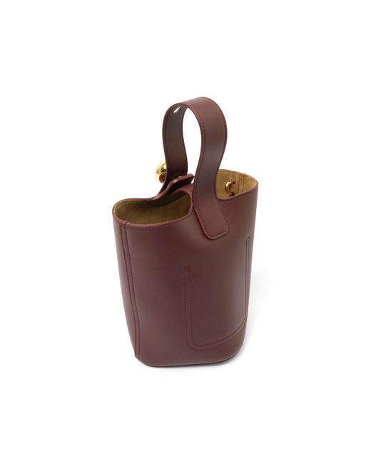 Loewe Pebble Bucket Mini, 100% Leather in Red | Lyst