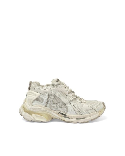 Balenciaga Runner Mesh Sneakers in White | Lyst