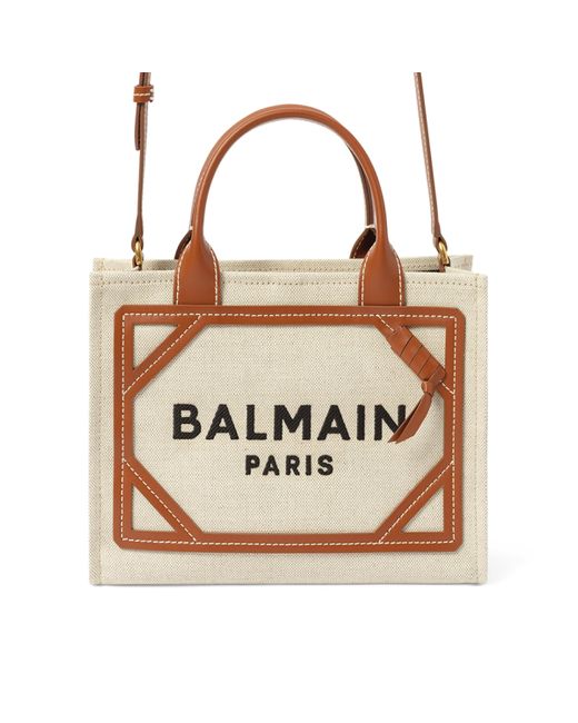 Balmain B-Army Small Canvas Shopper Bag, 100% Cotton in Metallic | Lyst