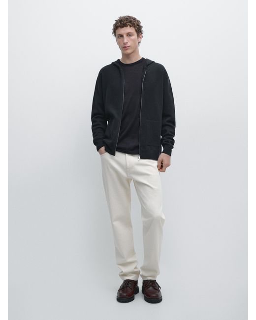 MASSIMO DUTTI Zip-Up Knit Cardigan With Hood for Men | Lyst UK