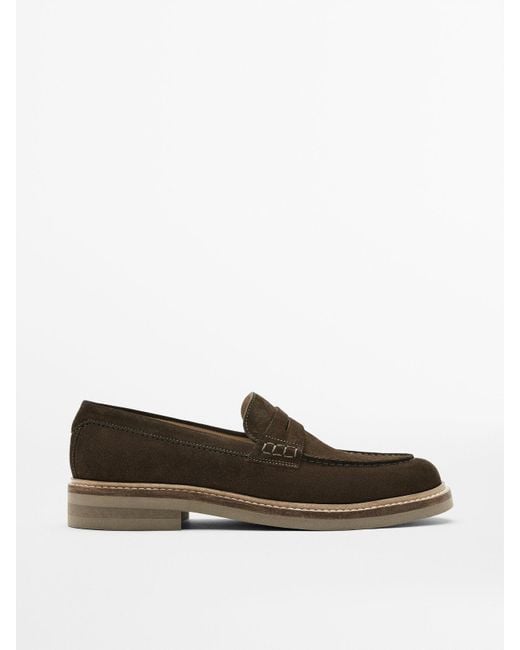 Massimo Dutti Split Suede Loafers Limited Edition For Men Lyst