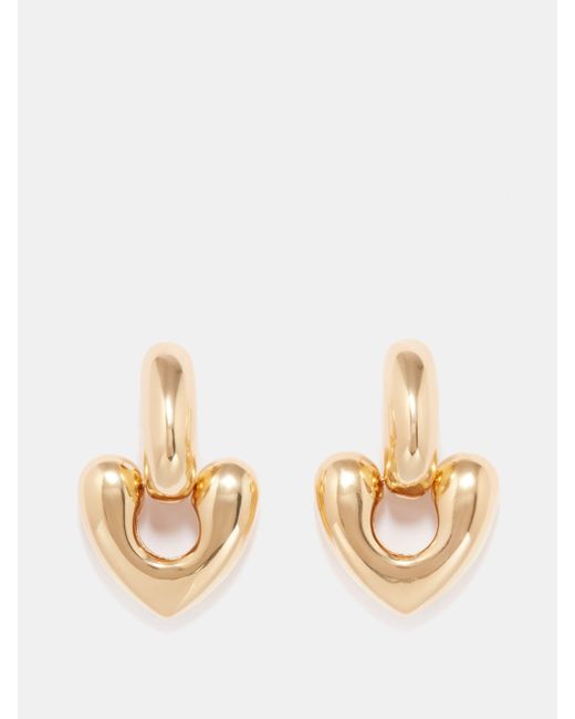 Annika Inez Heart Gold Filled Sterling Silver Drop Earrings In Metallic Lyst