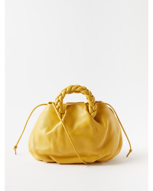 Hereu Bombon Braided handle Leather Cross body Bag In Dark Yellow Yellow Lyst UK hereu-bombon-braided-handle-leather-cross-body-bag-in-dark-yellow-yellow-lyst-uk