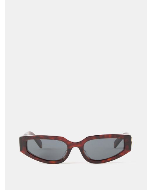 Celine Triomphe Cat Eye Tortoiseshell Acetate Sunglasses In Brown Lyst