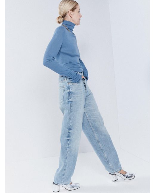 Raey Drop Organic-cotton-blend Low-rise Baggy Jeans In Blue