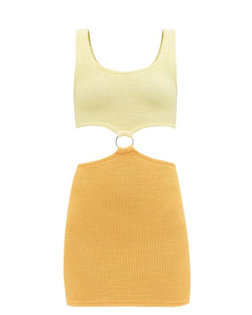 Hunza G Pretty Woman Cutout Crinkle-knit Mini Dress | Lyst UK