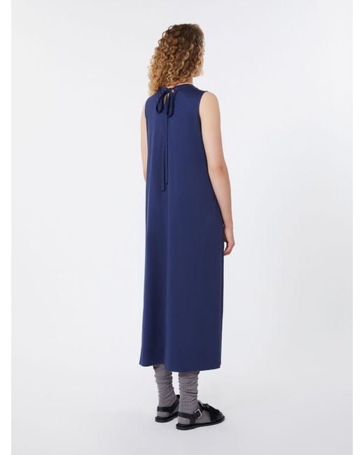 Max Mara Cotton Jersey Fluid Dress in Blue | Lyst