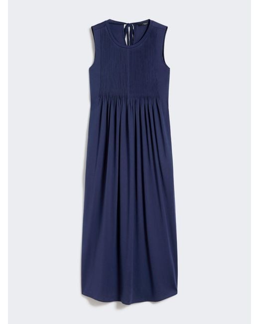 Max Mara Cotton Jersey Fluid Dress in Blue | Lyst