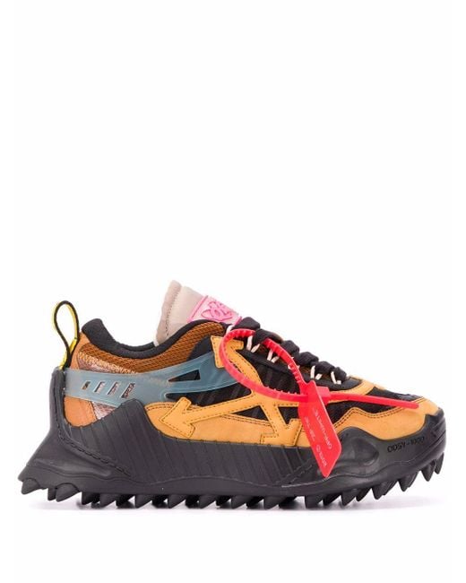 Off-White c/o Virgil Abloh Leather Sneakers in Orange for Men - Lyst