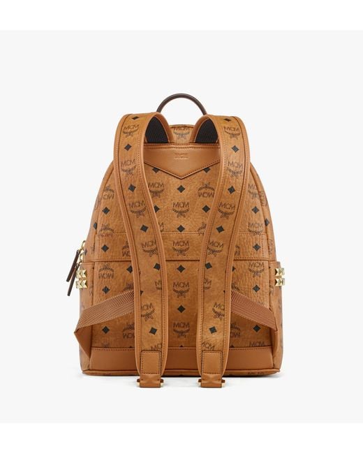 MCM Stark Side Studs Backpack In Visetos in Brown for Men | Lyst