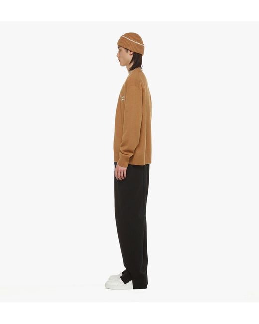 MCM Laurel Cardigan In Wool And Recycled Cashmere in Brown for Men | Lyst