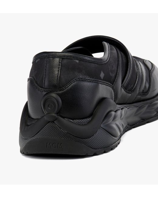 MCM Skywander Ballerina Sneakers In Monogram Mesh And Leather in Black ...