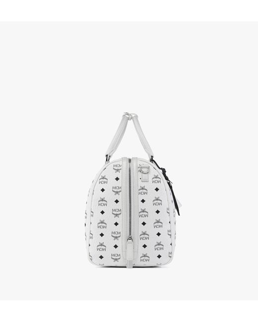 MCM X Snipes Ottomar Weekender Bag In Visetos in White for Men | Lyst