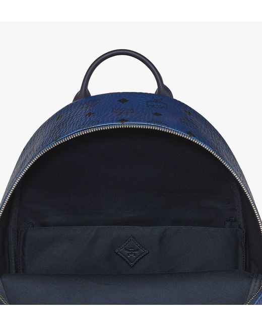 MCM Stark Backpack In Cubic Coral Visetos in Blue for Men | Lyst