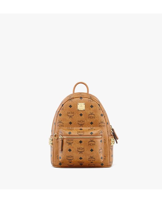 MCM Stark Side Studs Backpack In Visetos in Brown for Men | Lyst