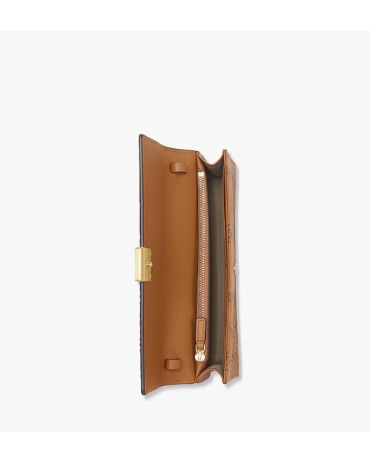 MCM Aren Crossbody Wallet In Visetos in Brown | Lyst