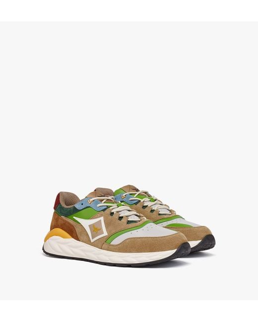 MCM Skywander Lo Sneakers In Calf Suede Leather in Green for Men | Lyst