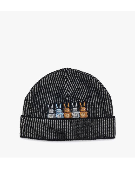 MCM Rabot Beanie In Lurex Wool in Black for Men | Lyst