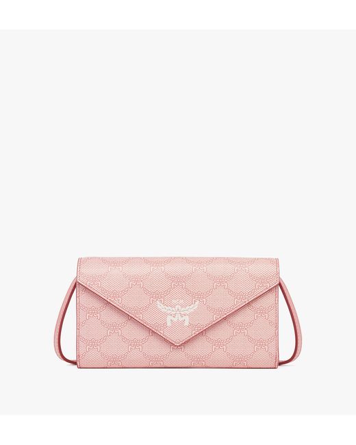 MCM Himmel Crossbody Wallet In Lauretos in Pink | Lyst