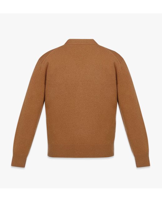 MCM Laurel Cardigan In Wool And Recycled Cashmere in Brown for Men | Lyst