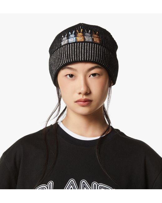 MCM Rabot Beanie In Lurex Wool in Black for Men | Lyst