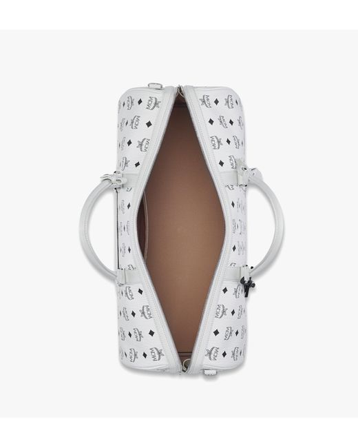 MCM X Snipes Ottomar Weekender Bag In Visetos in White for Men | Lyst