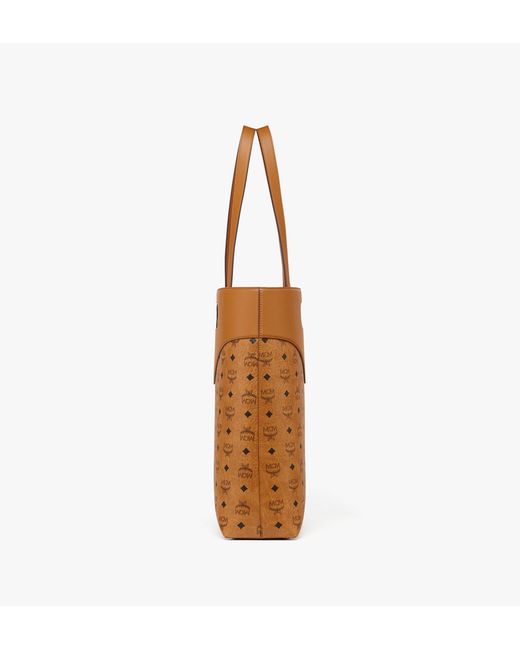MCM Diamond Tote In Visetos Leather Mix in Brown for Men | Lyst