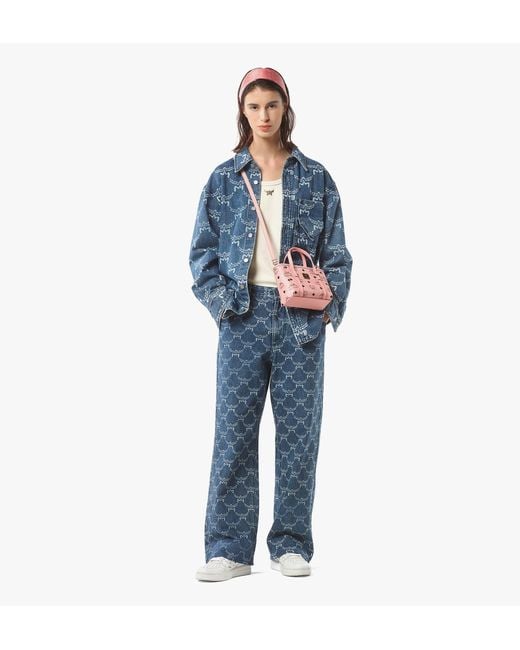 MCM Toni Top-zip Shopper In Visetos in Pink | Lyst