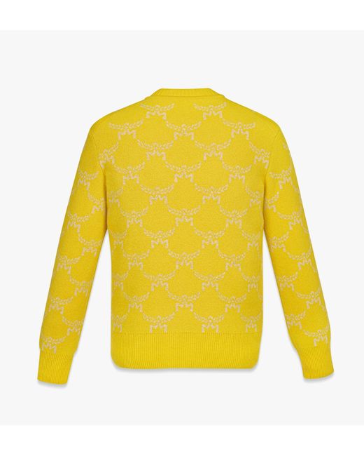 MCM Lauretos Sweater In Wool And Recycled Cashmere in Yellow for Men | Lyst