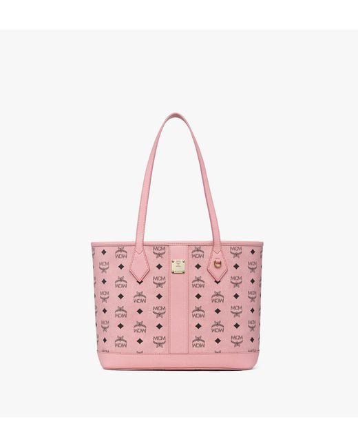 MCM New Liz Shopper In Visetos in Pink | Lyst