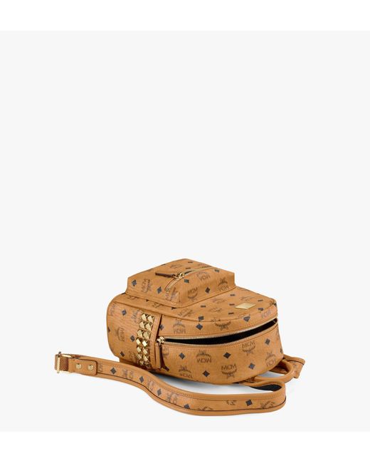 MCM Stark Side Studs Backpack In Visetos in Metallic for Men | Lyst