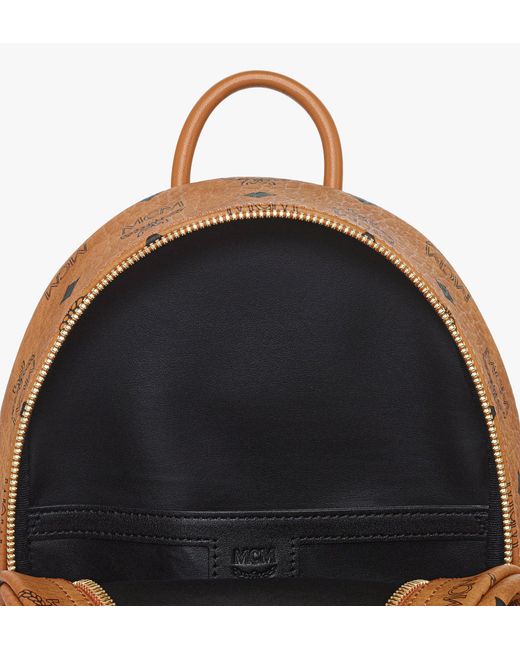 MCM Stark Side Studs Backpack In Visetos in Brown for Men | Lyst