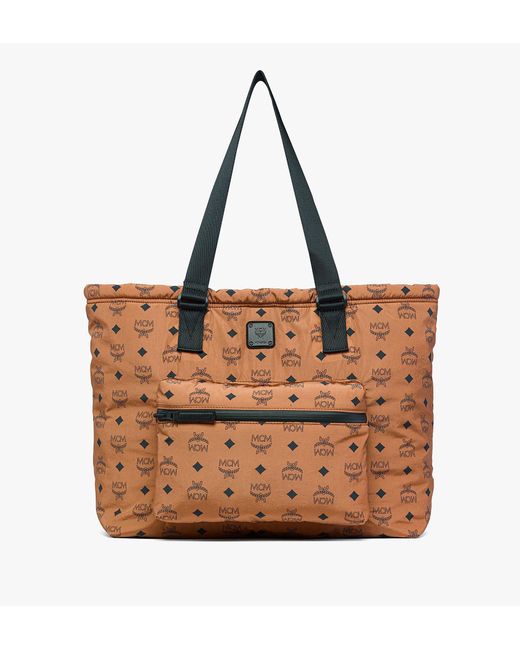 MCM Aren Packable Tote In Monogram Nylon in Brown for Men | Lyst