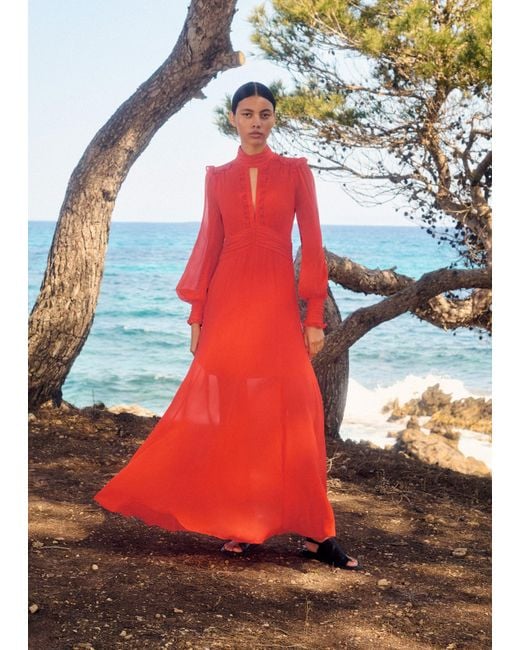 ME+EM Silk Ultra Feminine Maxi Dress Spice in Red | Lyst UK