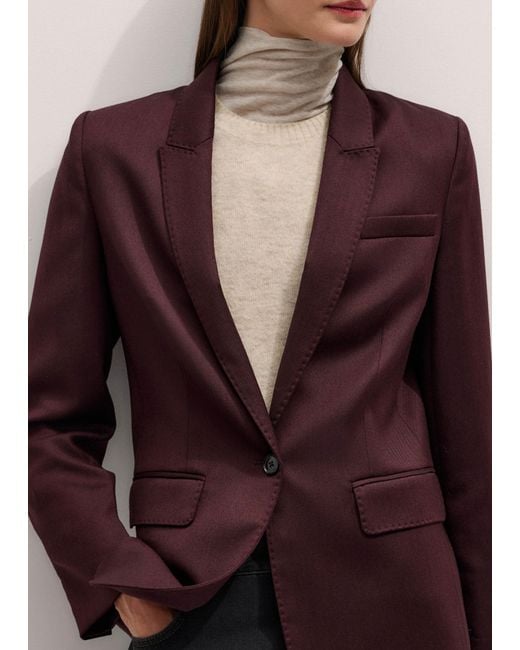 ME+EM Luxe Sharp Shoulder Blazer in Purple | Lyst UK