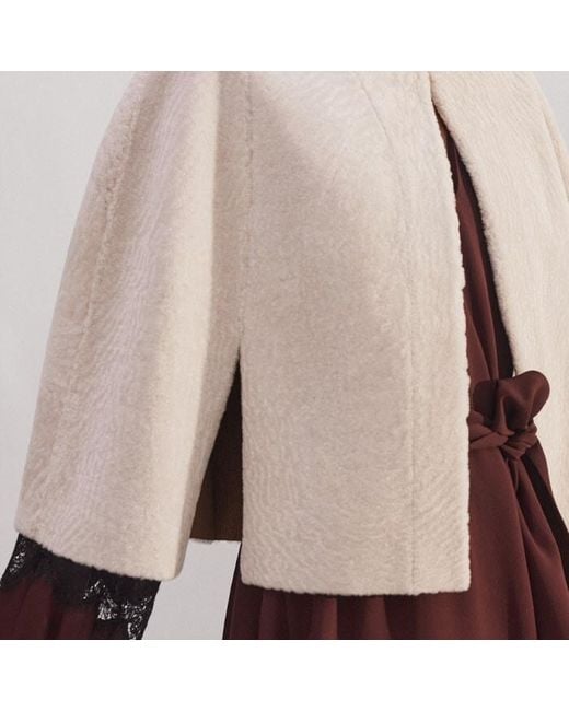 ME+EM Luxe Shearling Cape in Natural | Lyst UK